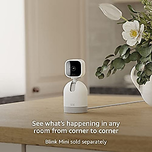 Blink Mini Pan-Tilt Mount | Rotating mount accessory for Mini indoor plug-in smart security camera (White)