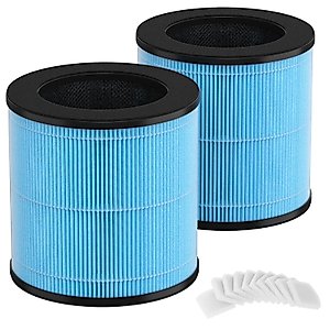 CFKREYA MJ003HD Replacement Filter Compatible with POMORON Air Purifier Model MJ003HD, 4-in-1 High-Efficiency H13 HEPA with Activated Carbon Filter, 2 Pack