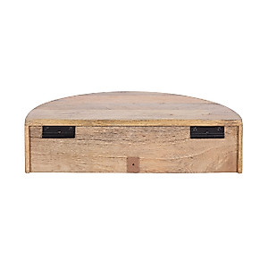 Kate and Laurel Reid Ribbed Wooden Floating Side Table, 20 x 11 x 6, Black, Modern Wood Floating Nightstand with Drawer for Extra Storage and Added Functionality