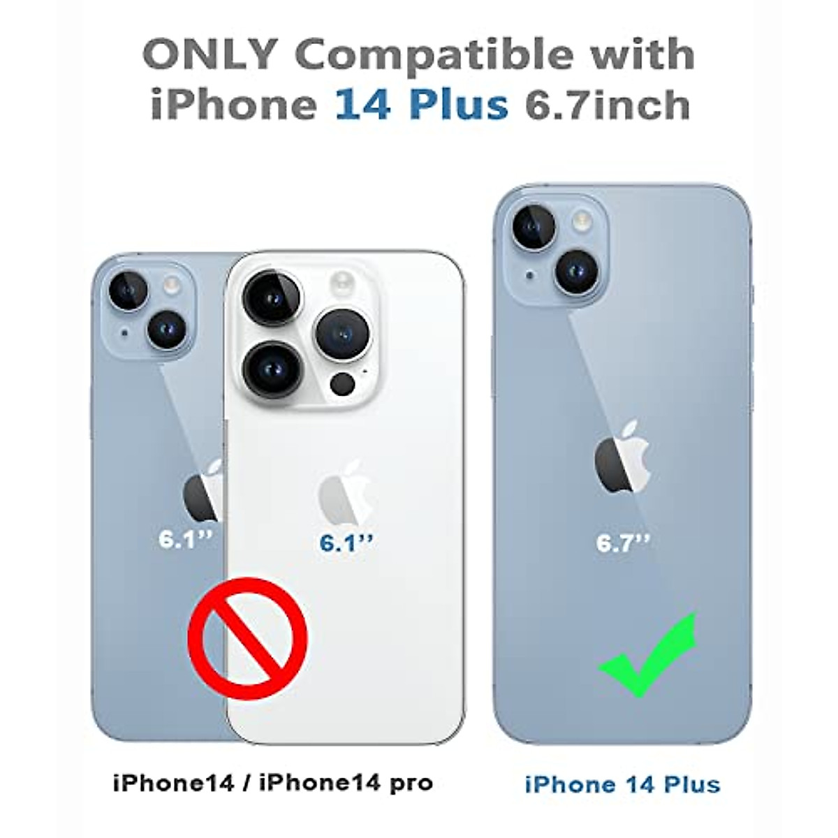 Dewfoam Waterproof iPhone 14 Plus Case - Shockproof, Dustproof, Built-in Screen Protector, Magnetic Ring, 6.7" (Black)