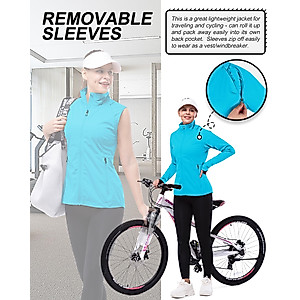 33,000ft Women's Zip Up Lightweight Athletic Workout Yoga Cycling Track Running Jacket Waterproof Windproof Reflective