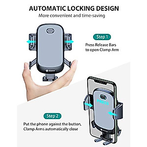 2022 Upgraded Auto Clamp Cell Phone Holder for Car, VICSEED Car Phone Holder Mount Ultra Stable Car Phone Mount Strong Grip Air Vent Phone Car Holder Case Friendly Fit for iPhone 12 and All Smartphone