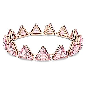 SWAROVSKI Ortyx bracelet, Triangle cut crystals, Pink, Rhodium plated