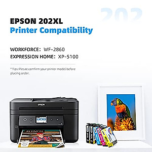 FLYINK Remanufactured Ink Cartridge Replacement for Epson 202 XL 202XL T202XL for Expression Home XP-5100 Workforce WF-2860 Printer New Upgraded Chips (2 Black, 1 Cyan, 1 Magenta, 1 Yellow)