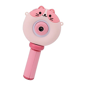 Fdit Kids Camera Abs Silicone Girls Artificial Swag Kids Video Camera with Stand for 3‑12 Years Old (Pink)