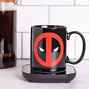 Uncanny Brands Marvel Deadpool Mug Warmer with Mug – Keeps Your Favorite Beverage Warm - Auto Shut On/Off