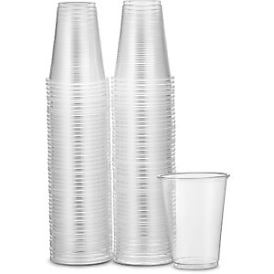 PLASTICPRO 7 oz Clear Plastic Disposable Drinking Cups [100 count]