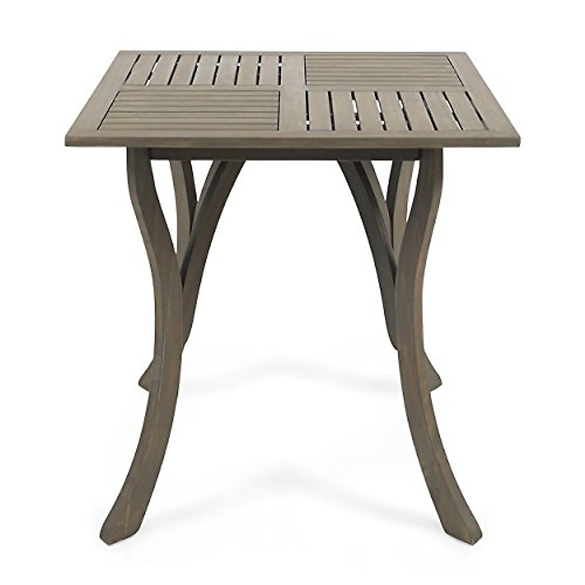 Christopher Knight Home Baia Outdoor Acacia Wood Square Dining Table, Gray