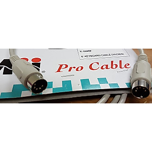 PC Accessories - Mii Pro Cable 6' Din5 M/M Straight Through MIDI Cable, 6 Feet Male to Male at Keyboard, Midi or Switch Box Cable