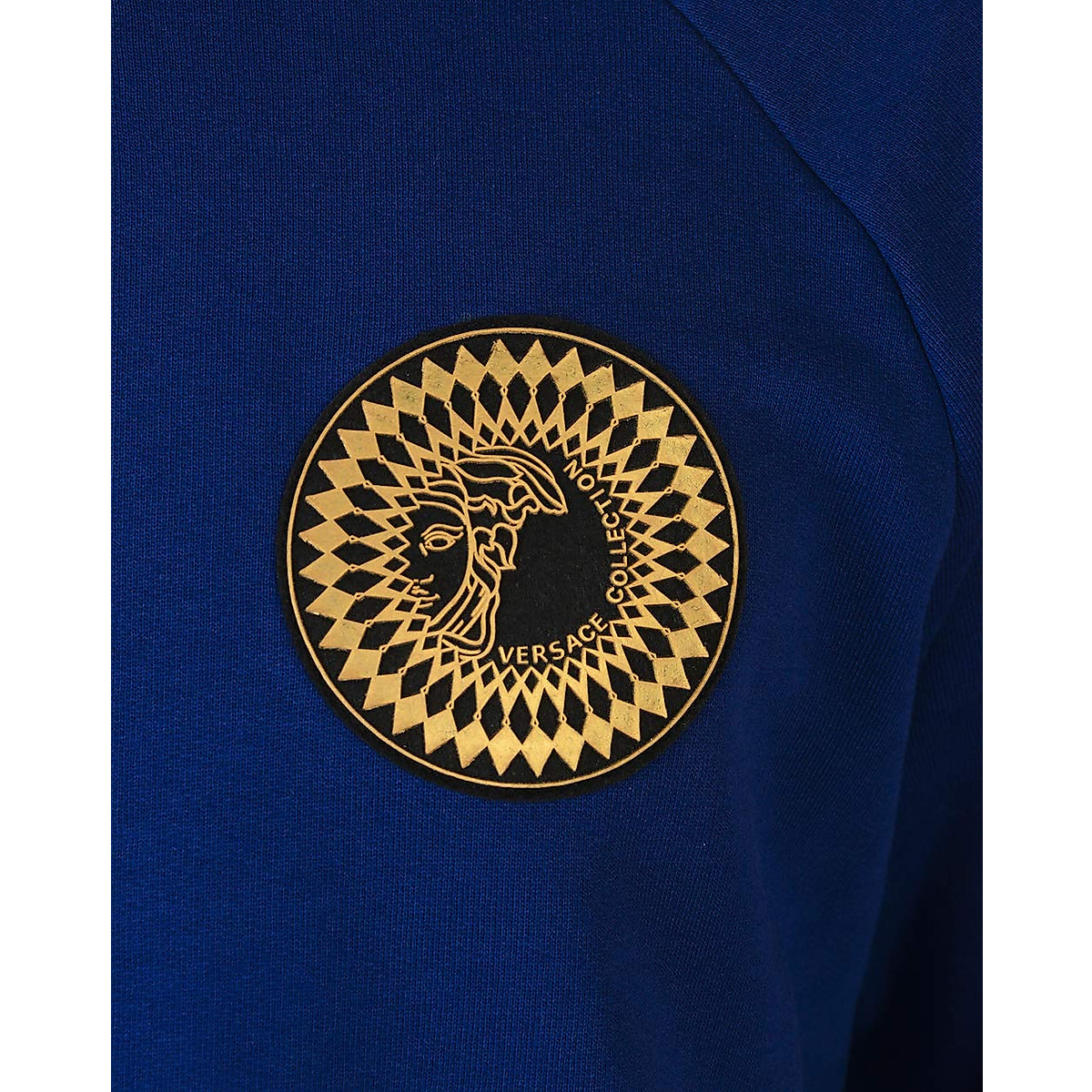 Versace Collection Sweatshirt logo Cotton for men V800687SVJ00358 (as1, alpha, s, regular, regular, Blue, Small)