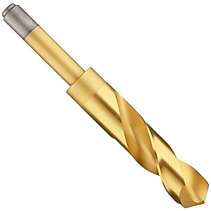 Chicago Latrobe 190C-TN Cobalt Steel Reduced-Shank Drill Bit, TiN Coated, Round Shank, 118 Degree Split Point, 1" Size