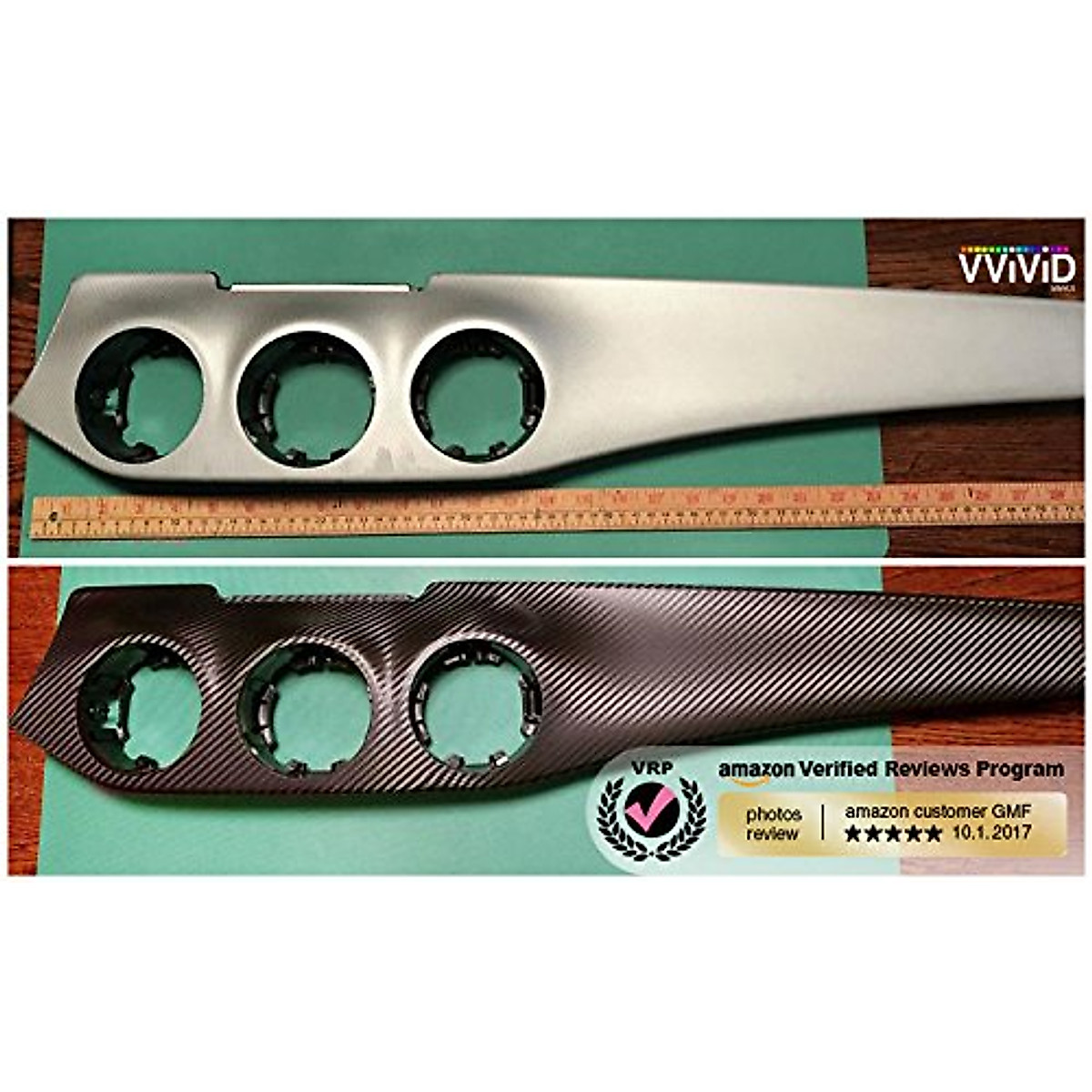 VViViD XPO Black Carbon Fiber Car Wrap Vinyl Roll Featuring Air Release Technology (17.75 Inch x 5ft)