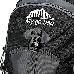 My go bag Premium Hiking Backpack (40 L) For Outdoor Sports, Travel, Camping, Climbing, School - Lightweight Laptop Backpack For Men & Women - Daypack With USB Charging Port & Waist Strap - Black/Gray