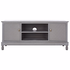 SAFAVIEH Home Collection Halton Distressed Grey 2-Door 1-Shelf Entertainment Media Stand up to 55" Flatscreen TV