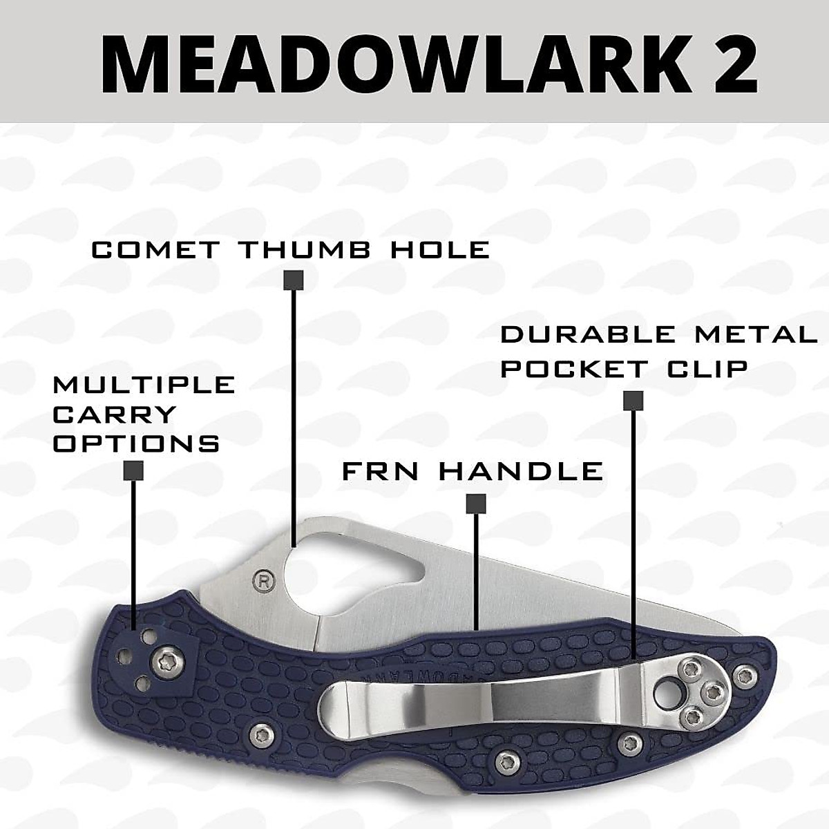 Spyderco Byrd Meadowlark 2 Lightweight Folding Utility Knife with 2.90" Stainless Steel Blade and Blue Non-Slip FRN Handle - Everyday Carry - PlainEdge - BY04PBL2