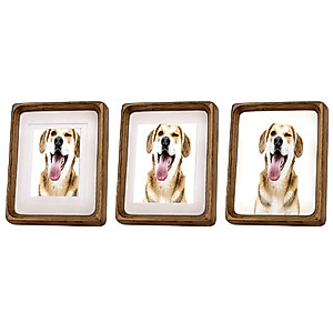 Natural Wood Photo Frames Inspired Tabletop Picture Frame with Mat, Vertical or Horizontal Display (Walnut, 8x10 matted to 5x7/6x8)
