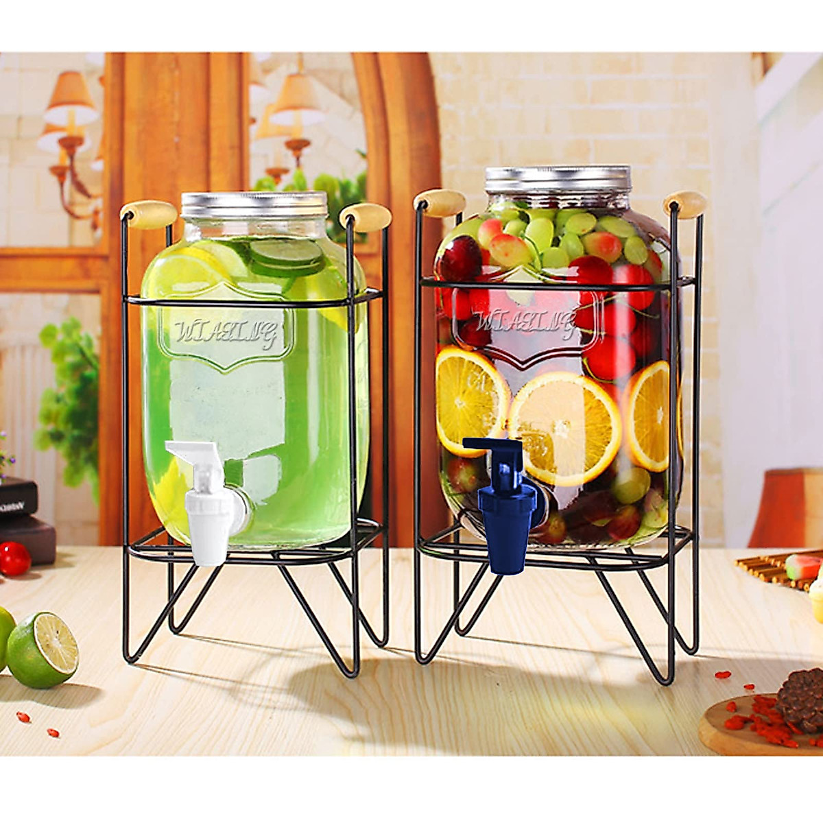 4 Pack 3/4Plastic Faucet,Replacement Cooler Faucet Water Bottle Jug Reusable Spigot Spout, BPA Free Dispenser Tap Set, Water Crock Valve Gravity Water Spigot (3/4" External Thread)