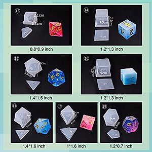 LET'S RESIN Dice Molds for Resin,Resin Dice Mold Set with Letter Number,Polyhedral Silicone Dice Molds for Resin Casting,3D Silicone Mold Kit for DIY Personalized Dices Making,Table Board Game