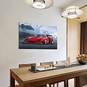 klloq Ferrari F40 Super Sports Car Poster 6 Canvas Poster Wall Art Decor Print Picture Paintings for Living Room Bedroom Decoration Frame 12x18inch(30x45cm)