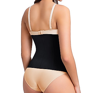 LODAY Waist Trainer Corset for Women Tummy Control Sport Workout Body Shaper Black (XS, Black(Zip and Hooks))