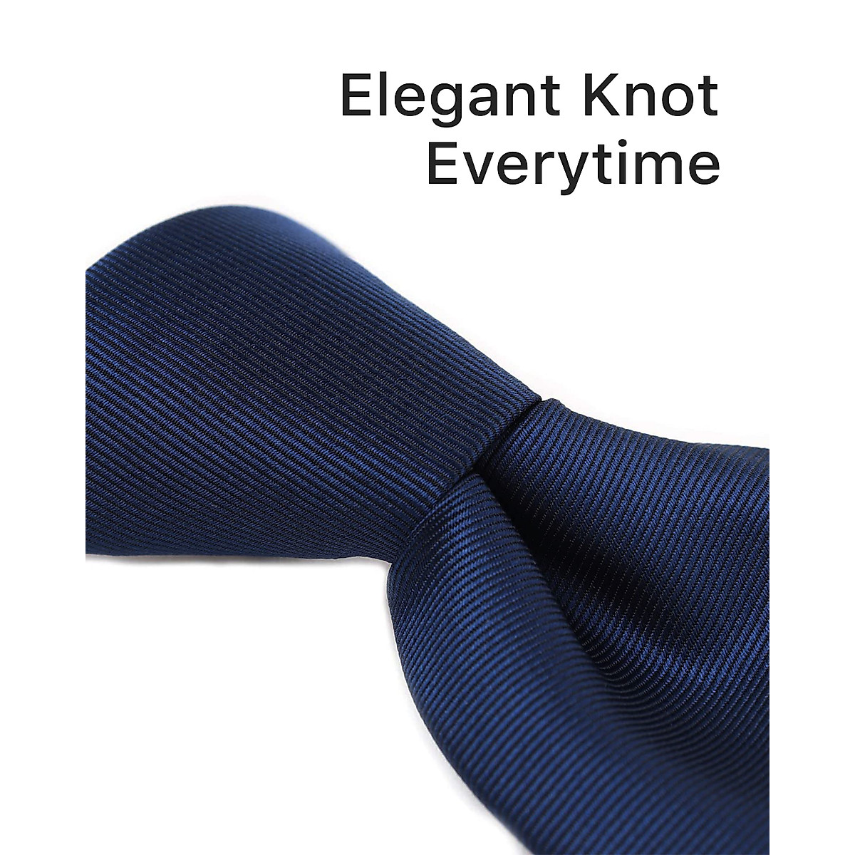 boxed-gifts Clip on Ties for Men - Premium Navy Solid Color Clip on Tie