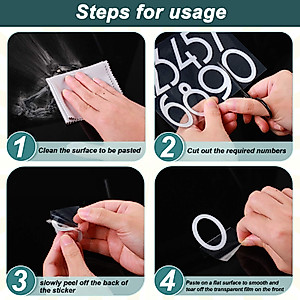 60 Pieces Mailbox Numbers Sticker Reflective Self Adhesive Vinyl Waterproof 0-9 Number DIY Decorations for Mailbox, Sign, Door, Car, Business, Address Number (Silver,3 Inches)