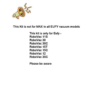 Replacement Parts Compatible with Eufy RoboVac 11S, RoboVac 30, RoboVac 30C, RoboVac 15C,RoboVac 12, RoboVac 35C Accessory Robotic Vacuum Cleaner Filters, Side Brushes,Rolling Brushes