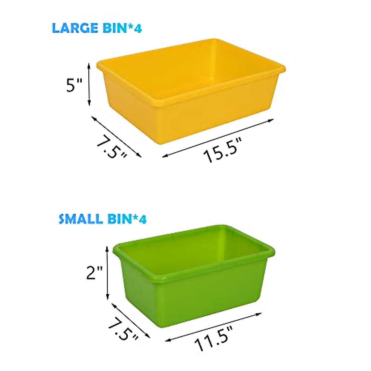 Betterhood Kids Toy Storage Organizer Bins with Shelf, 4-Tier Playroom Organization and Storage W/8 Removable Boxes, Kids Bookshelf and Toy Storage for Kids Room, Bedroom, Nursery, Classroom (White)