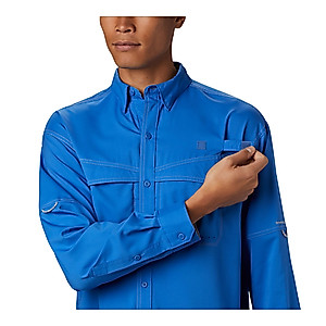 Columbia Men's Low Drag Offshore Short Sleeve Shirt, UPF 40 Protection, Moisture Wicking Fabric, Vivid Blue, X-Large