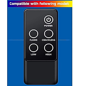 GENGQIANSI Replacement for Electric Fireplace Heater Remote Control EF290 EF290A EF42C Western 23 26 30 33 33low Klaus33