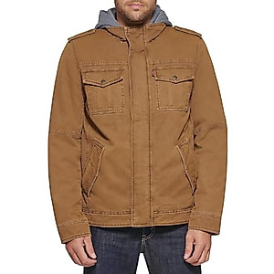 Levi's mens Four-pocket Hooded Jacket, Brown, Large US