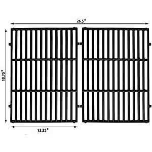 QuliMetal 18.75" Cooking Grates for Weber Genesis II 300 and Genesis II LX 300 Series Gas Grills, Genesis II E&S 310 315 320 325 340, Replacement Parts for Weber 66095 66802,66805, Cast Iron