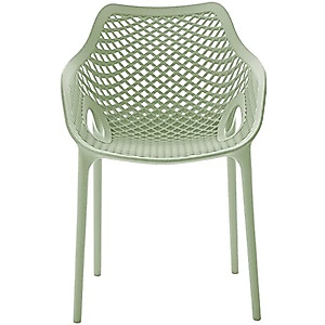 Meridian Furniture 329Mint Modern | Contemporary Patio Dining Chair with Polypropylene Plastic, Weather Resisting for Indoor or Outdoor Use, Set of 4, 22.5" W x 24.5" D x 31.5" H, Mint