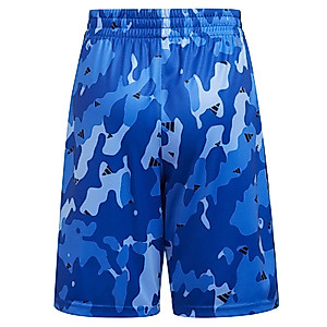 adidas Boys' Big AEROREADY Elastic Waistband Camo Shorts, Semi Lucid Blue, L/14-16