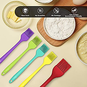 HOTEC Silicone Heat Resistant Marinading Meat Grill Basting Pastry Brush for Oil Butter Sauce Sausages Desserts Turkey Baster Grill Barbecue, Multicolor