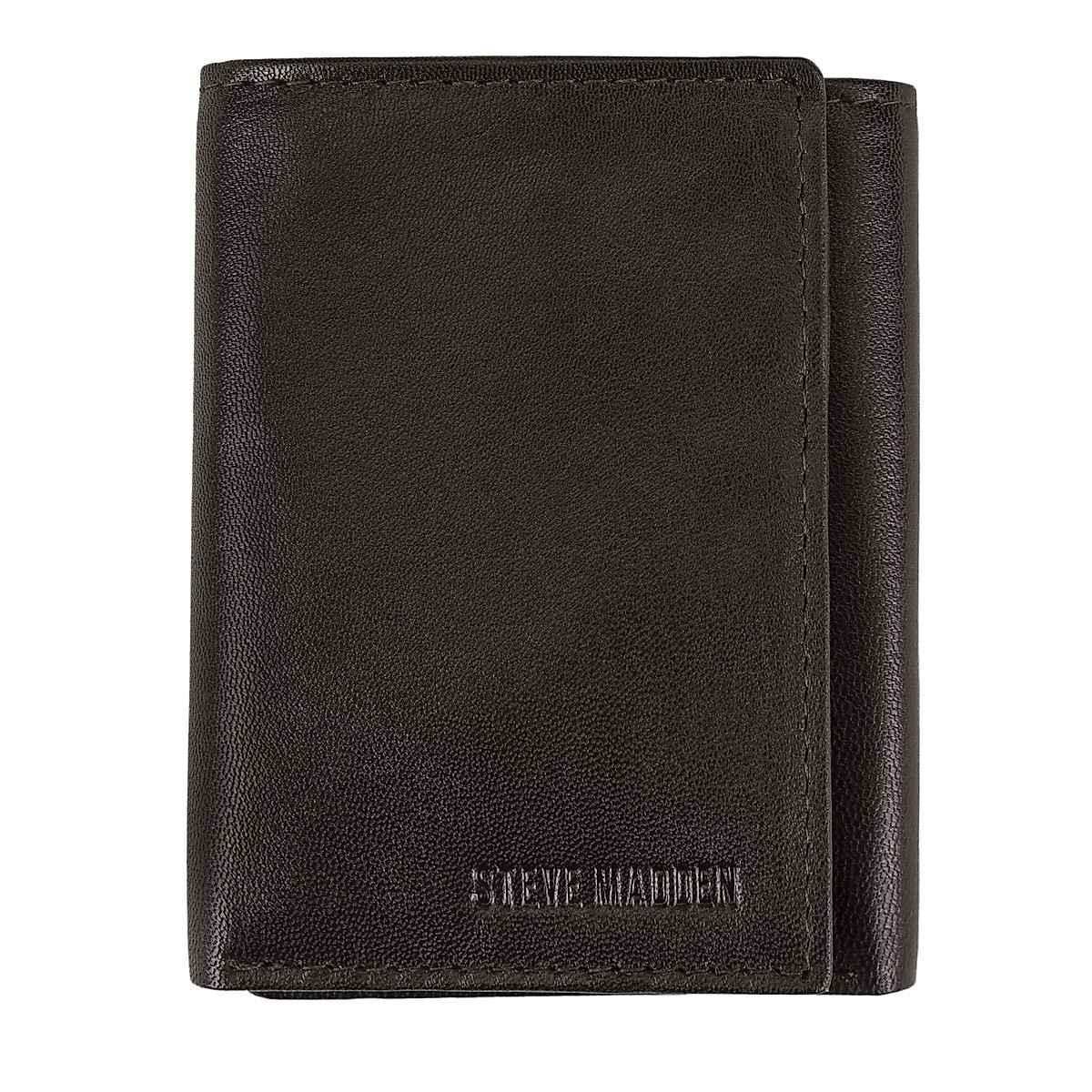 Steve Madden mens Rfid Trifold Wallet With Id Window, Brown, One Size