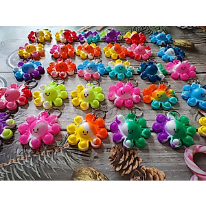 Roaqua 30 Packs Bulk Octopus Backpack Keychain Mini pop Fidget for Students Gifts and Octopus Christmas Party Favors,Students Bubble Prize