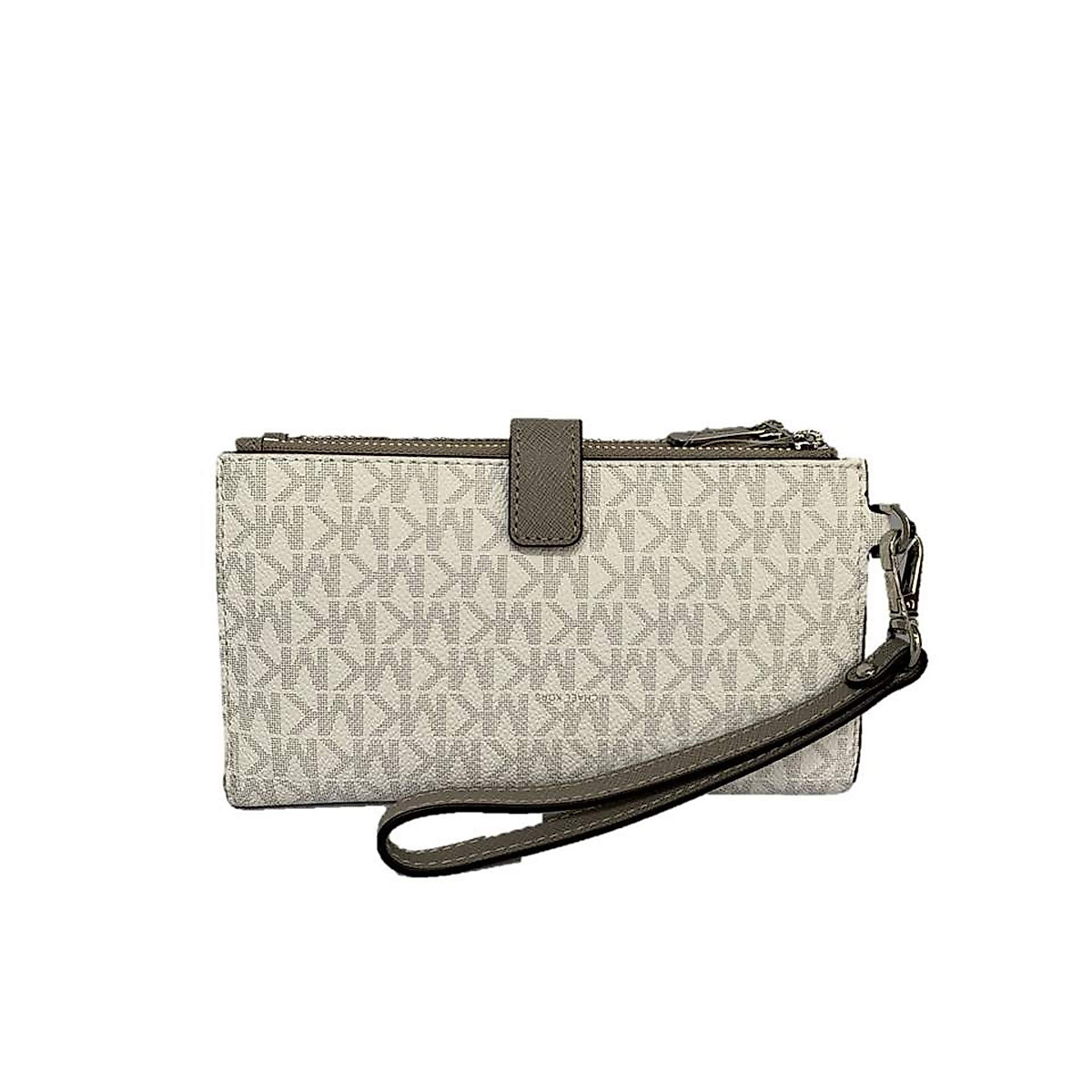 Michael Kors Signature Bright White Double Zip Phone Case Wallet Wristlet 35F8STVW0B-119