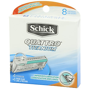 Schick Quattro Titanium Razor Blade Refills for Men - 8 Count