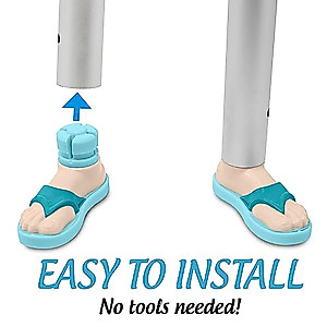 New Beach Sandal Walker Ski Glides for 1" Walker Tubes - 1 Pair (Turquoise)