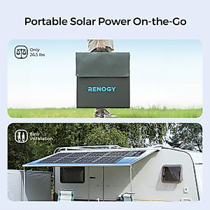 Renogy 400W Portable Solar Panel Foldable Monocrystalline Solar Blanket, Huge Power Solar Panel, Sunpower Solar Cells 23.7% High Efficiency for Power Station Outdoor Camping RV Solar Generator