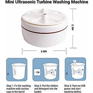 Portable Washing Machine,Portable Ultrasonic Turbo Washing Machine,Mini Washer for Travelling,Camping,Business Trip.Mini Washing Machine for Cleaning Sock,Underwear,Small Rags,Towel