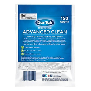 Dentek Triple Clean Floss Picks, Mouthwash Blast Fluoride Coating, 150-Count (2-Pack)