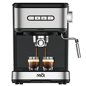 Möi Espresso Machine High Pressure - Espresso Maker with Milk Frother Steam Wand, Automatic Cappuccino & Latte Maker with Volume Control, Espresso Coffee Machine with 1.5 L Removable Water Tank-15 Bar