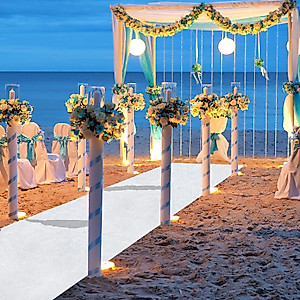 FUHSY White Aisle Runner Outdoor Aisle Runners for Weddings for Indoor Wedding 4x25 FT Velvet Carpet Runner Rug Includes Carpet Tapes Floor Runner for Wedding Aisle Bridal Walkway Runner for Events