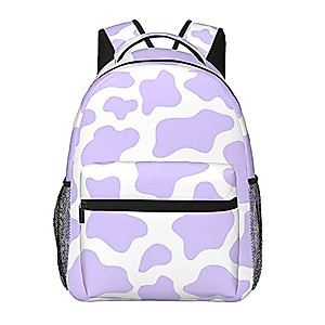 ROSIHODE Cute Cow Print Backpack Adjustable Shoulder Strap Bookbag, Casual Daypack Lightweight Backpack for Adults