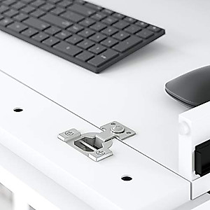 Bush Furniture Broadview Computer Desk with Shelves in Pure White