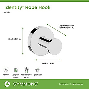 Symmons 673RH Identity Wall-Mounted Robe Hook in Polished Chrome