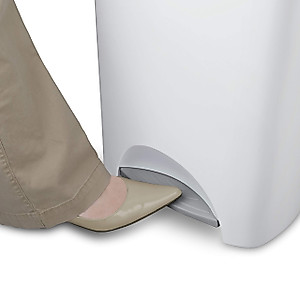 Sterilite 10968004 11 Gallon/42 Liter StepOn Wastebasket, White Lid & Base w/ Titanium Pedal, 4-Pack