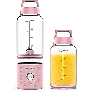 PopBabies Portable Blender, Smoothie Blender for Shakes and Smoothies, Personal Blender On the go Princess Pink
